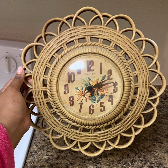 Wall Decor | Rattan Wall Clock | Poshmark